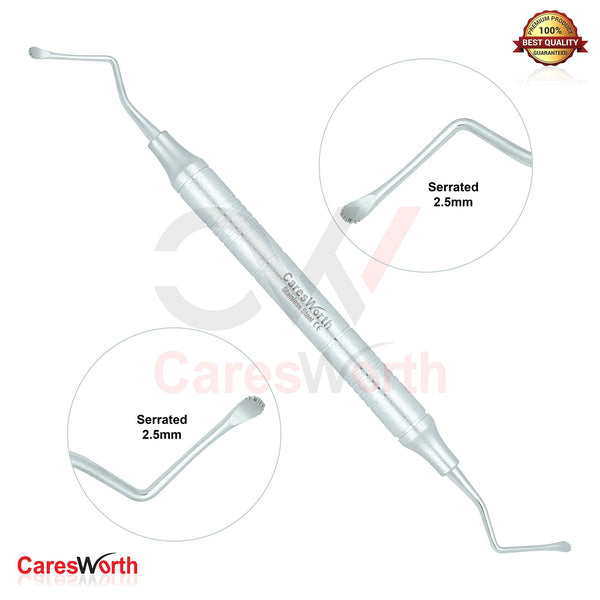 Dental Lucas Bone Curettes 2.5mm Micro Serrated