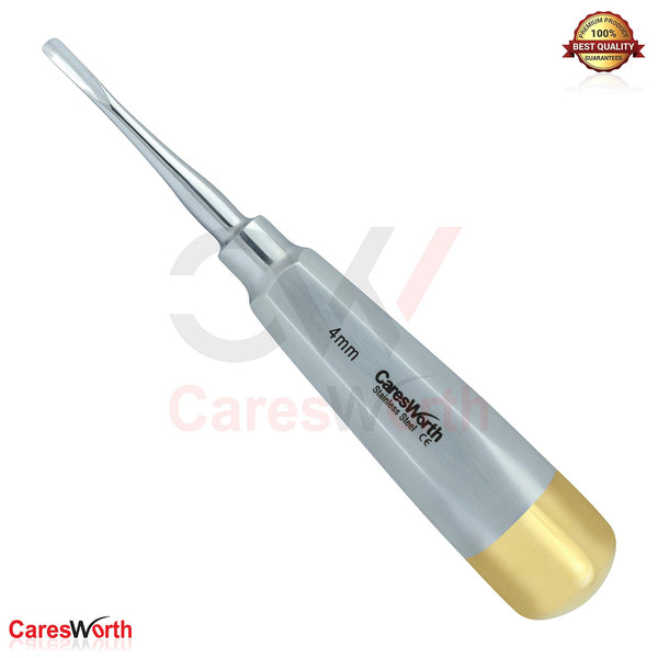Dental Seldin Root Elevator #34 4mm Tip, Matte and Gold Plated Handle