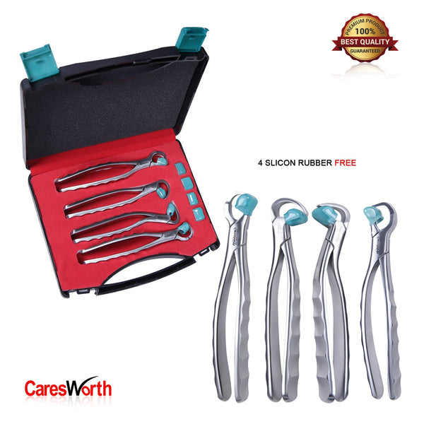 Physics Extraction Forceps Set of 4+4 Free Bumpers, USA/CA